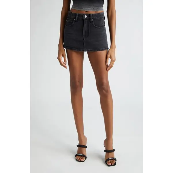 Alexander Wang Stretch Denim Skort - Grey Aged