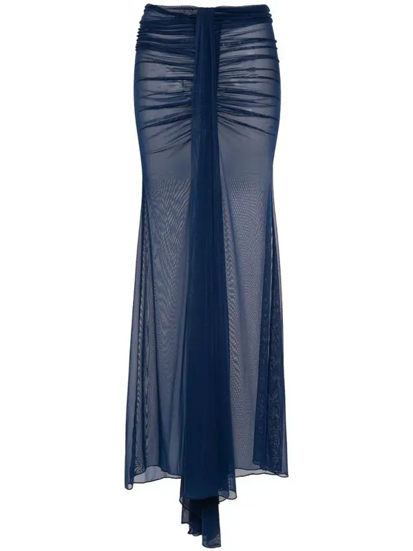 LAQUAN SMITH Draped Mesh Skirt
