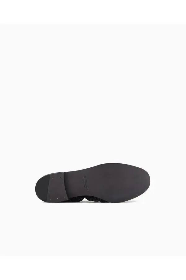 Giorgio Armani Textured Velvet Loafers