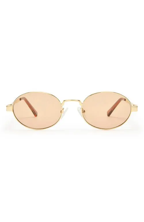 Le Specs Poseidon Deux 52mm Oval Sunglasses - Gold