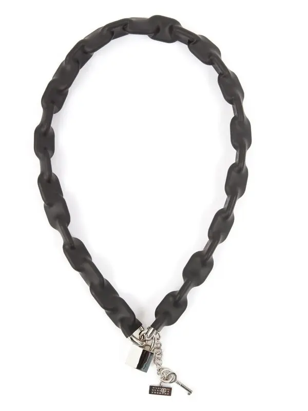 Maison Margiela Padlock Chain-Link Necklace - Blue | Editorialist