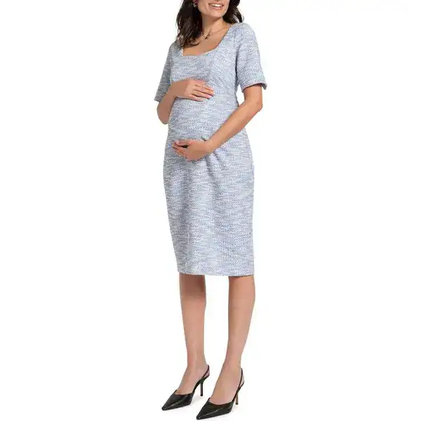 blue.dress The Bodycon Dress & Duster Set (Baby Blue) – Bump City main image 0