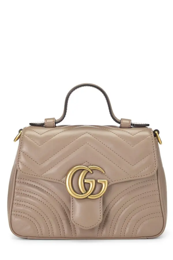 Gucci Gg Marmont Mini Top Handle Bag - Beige