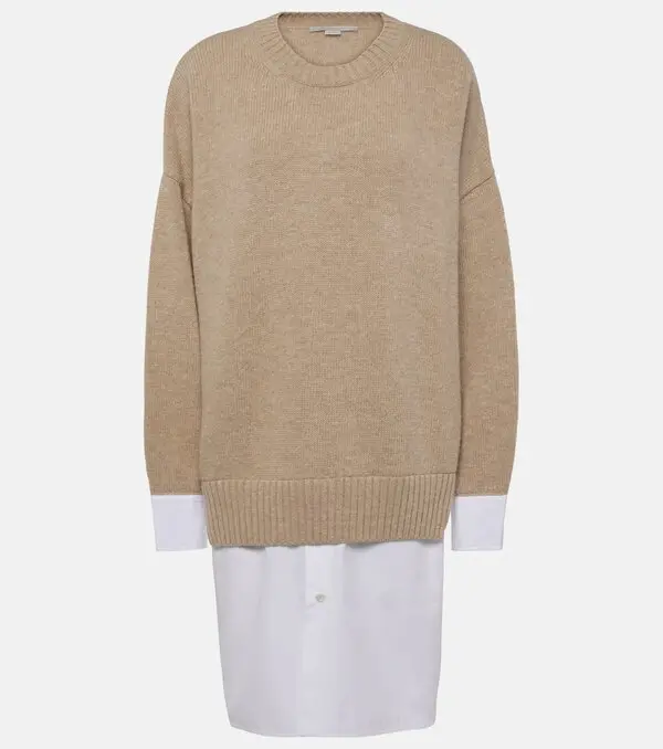 Stella McCartney Layered Virgin Wool Sweater - Beige
