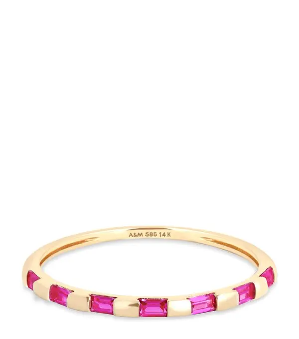 ASTRID & MIYU Yellow And Pink Sapphire Ring - Gold
