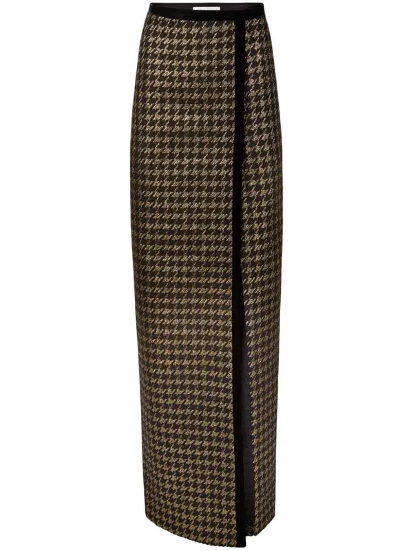 Nina Ricci High-waisted Houndstooth Skirt
