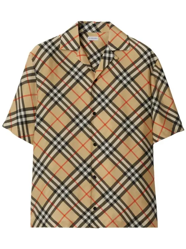 Burberry Nova Check Silk Shirt - Neutrals