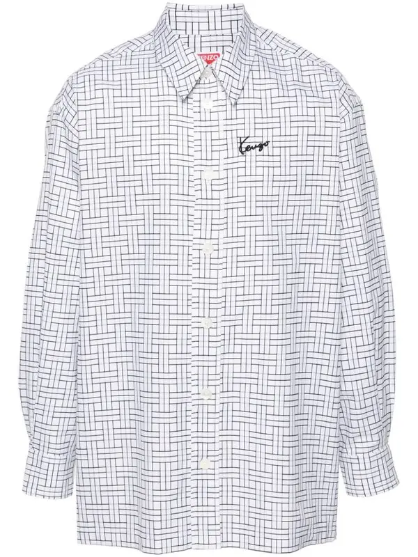 Kenzo Logo-embroidered Weave Shirt