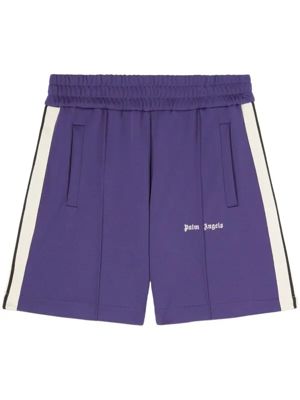 Palm Angels Logo-print Track Shorts - Blue