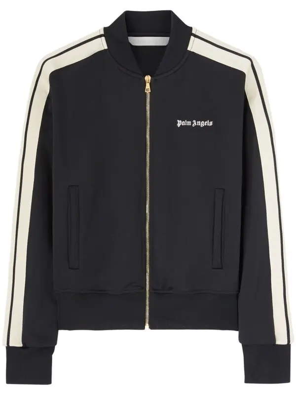 Palm Angels Logo-print Track Bomber Jacket - Black