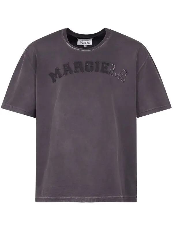 Maison Margiela Logo-Embroidered Cotton T-Shirt - Black