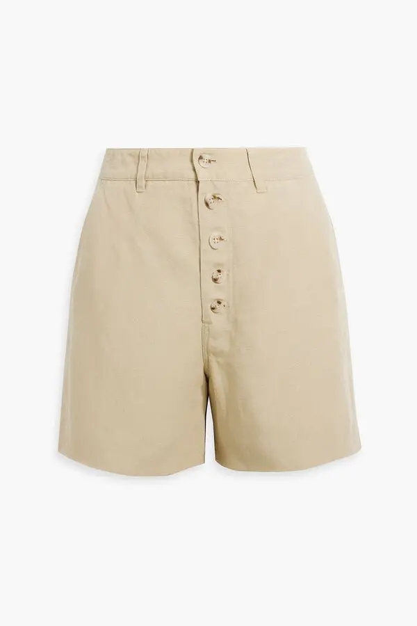 Onia Linen-lyocell Blend High-rise Shorts - Beige