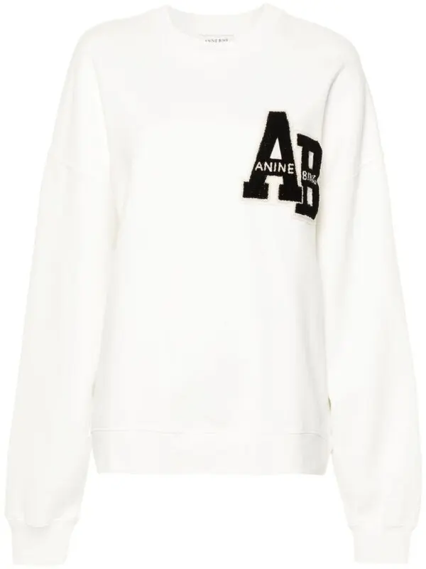 ANINE BING Miles Logo-patch Sweatshirt - White