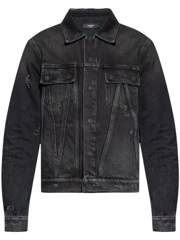Amiri Distressed-effect Denim Trucker Jacket