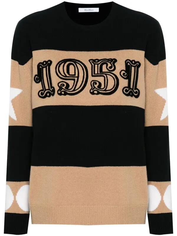 Max Mara Dirce 1951-motif Striped Jumper - Black