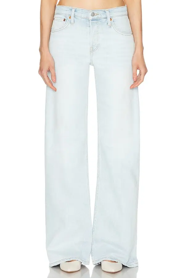 RE/DONE Mid-rise Wide Leg Jeans - Acqua