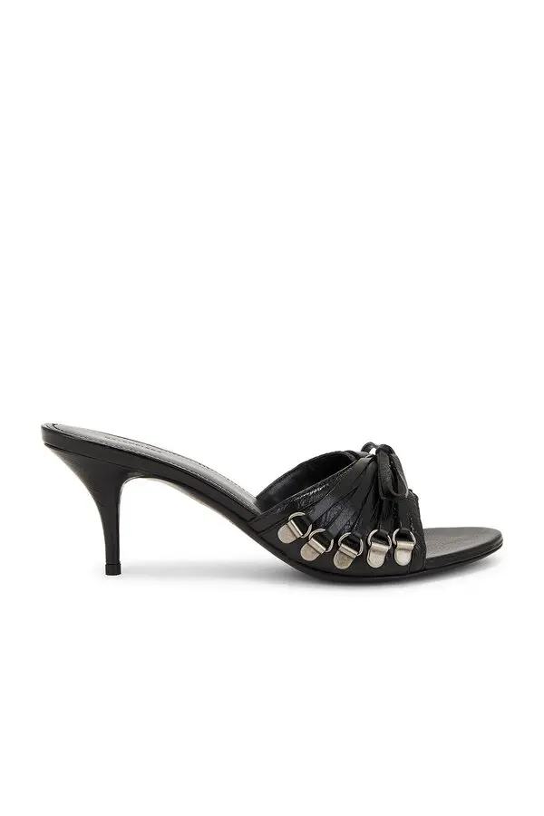 Balenciaga M70 Cagole Sandal Heel - Black & Silver