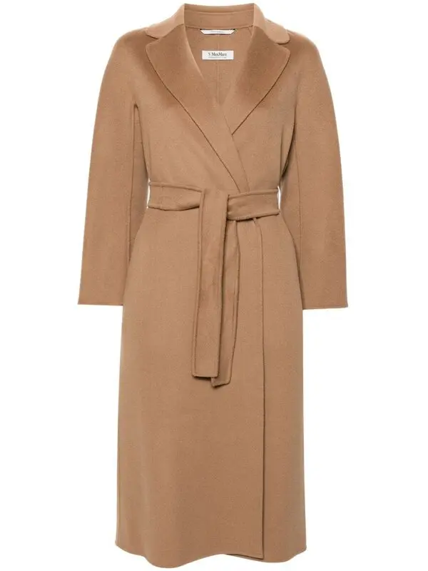 Max Mara Esturia Wool Belted Coat - Brown