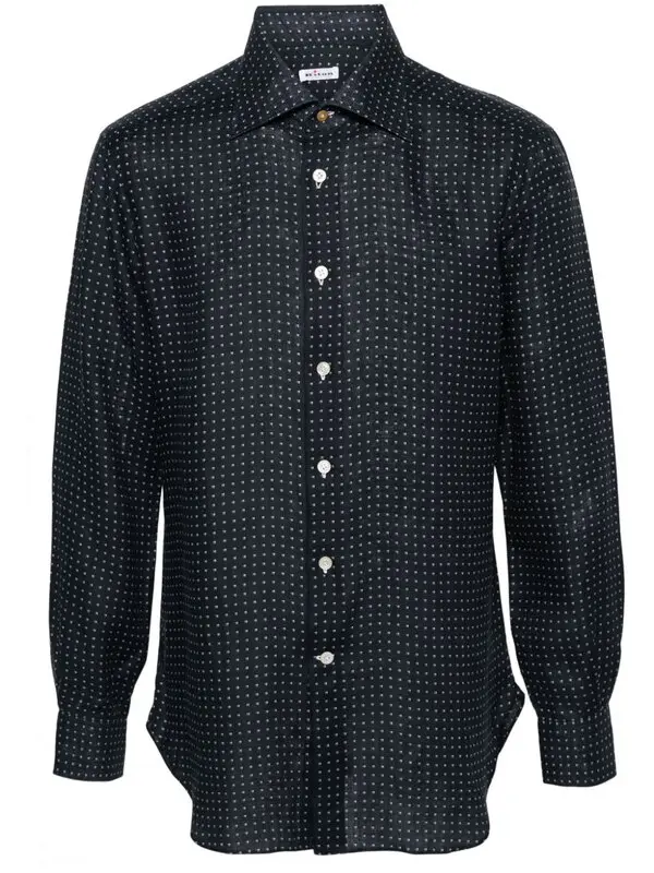 Kiton Patterned Linen Shirt