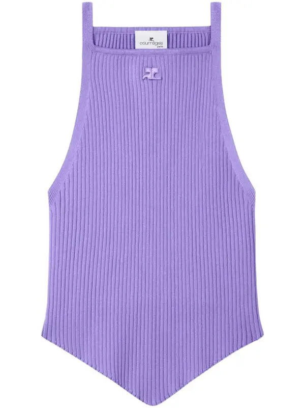 COURREGES Rib-knit Tank Top - Purple