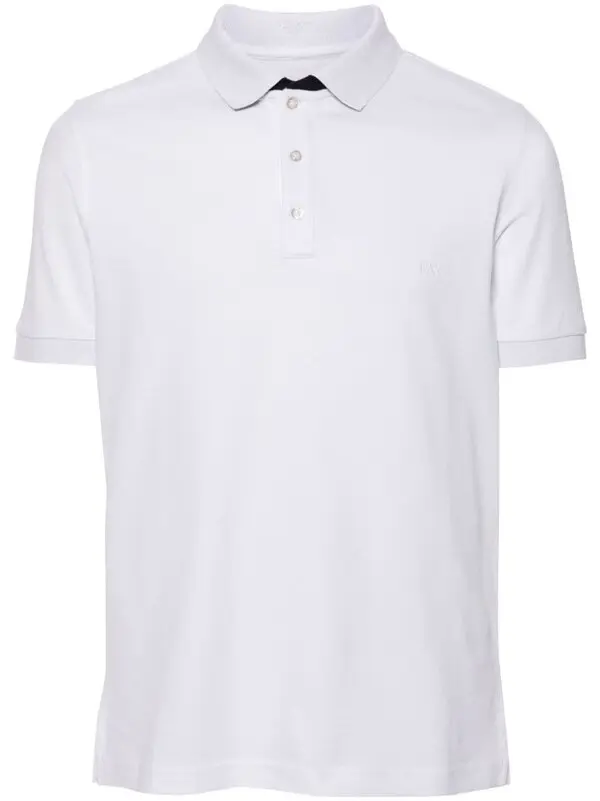 FAY Logo-embroidered Piqué Polo Shirt - White