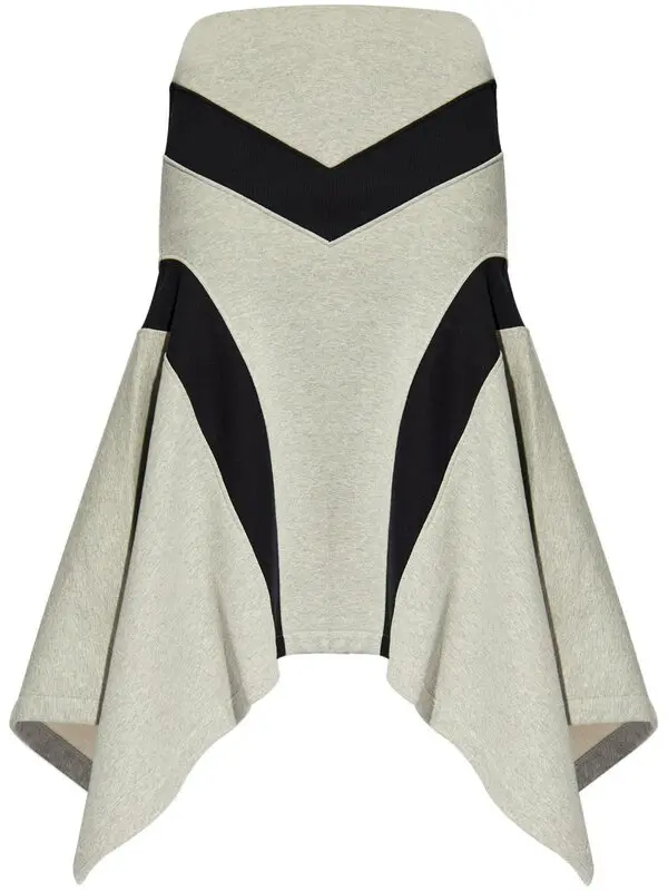 Attico Asymmetric Cotton Midi Skirt - Grey