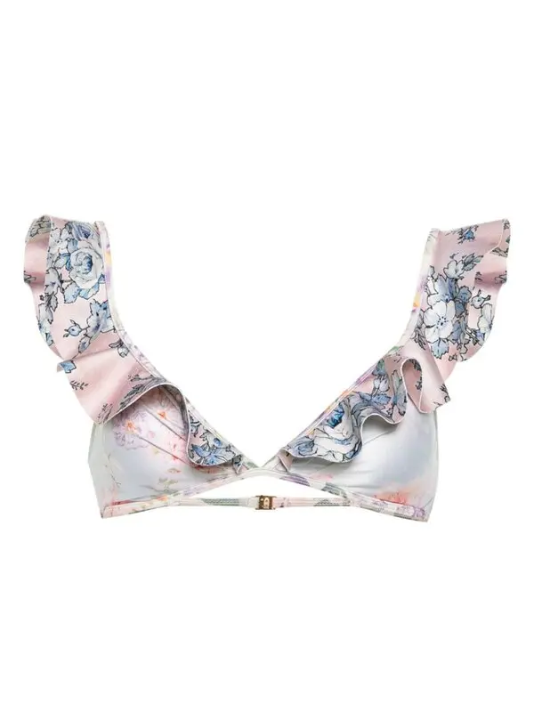 Zimmermann Halliday Spliced Frill Bikini Top