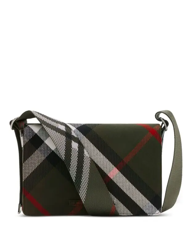 Burberry Check Trench Messenger Bag - Green