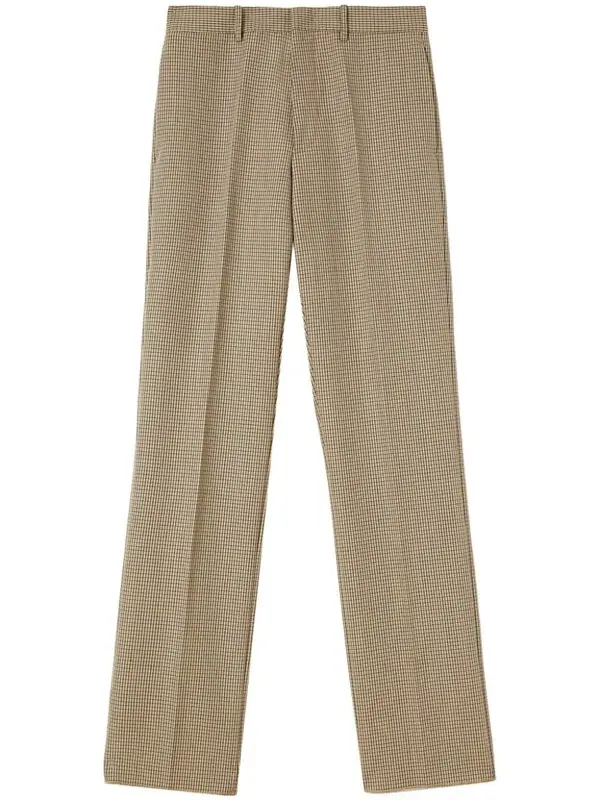 JIL SANDER Check-pattern Straight-leg Trousers - Neutrals