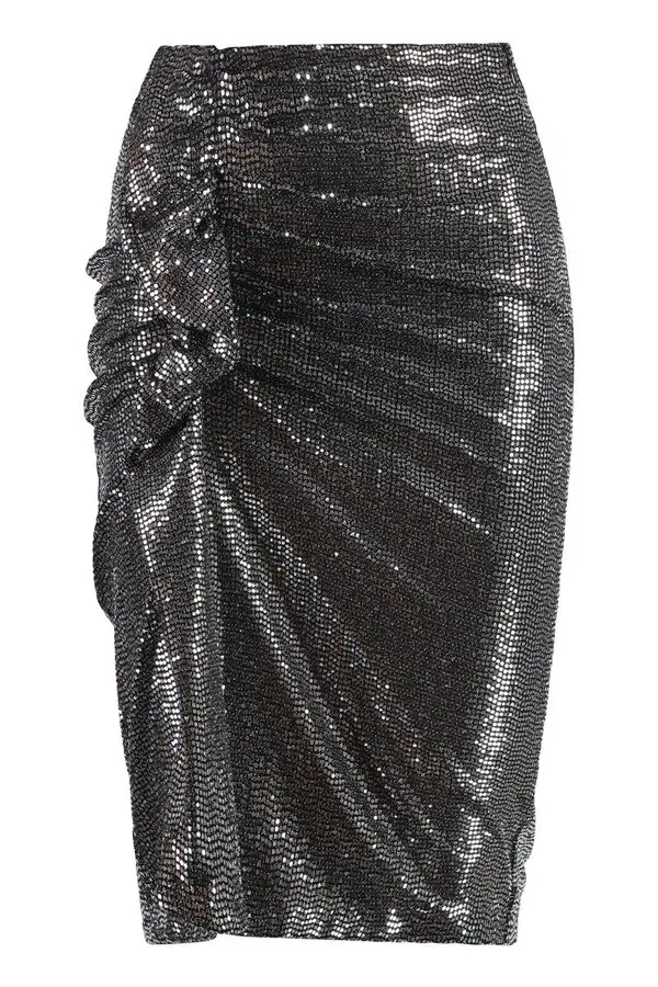 Isabel Marant Sequin Asymmetric Skirt - Silver
