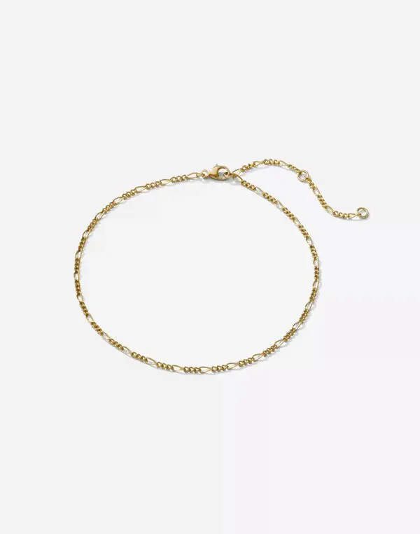 Madewell Katie Dean Jewelry &Trade; Figaro Chain Anklet Gold