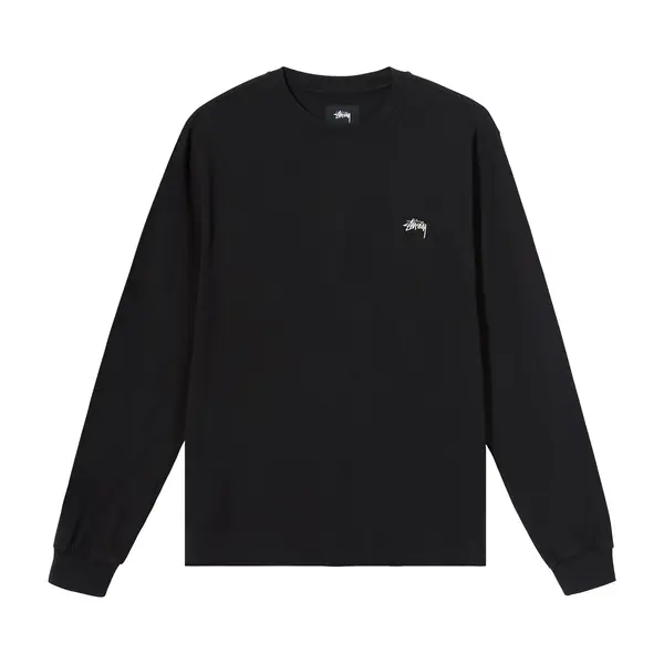 StÜssy Stock Logo Long-sleeve Crew - Black