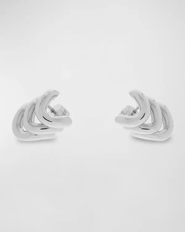 Balenciaga Loop Trio Earrings - 0926 Shiny Silver