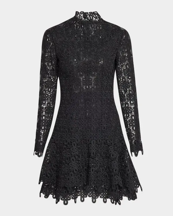 Simkhai Joy Guipure Lace Mini Dress - Black