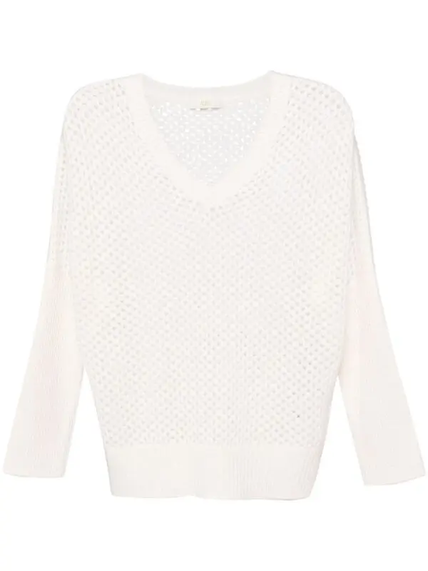 Fedeli Locri Open-knit Jumper - White