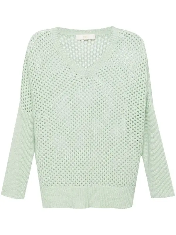 Fedeli Locri Open-knit Jumper - Blue