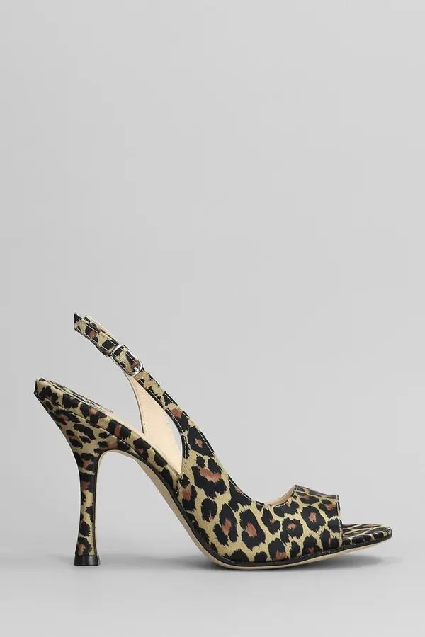 ANNA F. Animalier Fabric Sandals - Multicolor