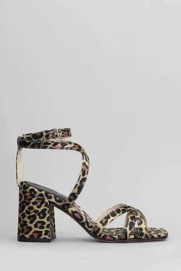 ANNA F. Animalier Fabric Sandals - Multicolor