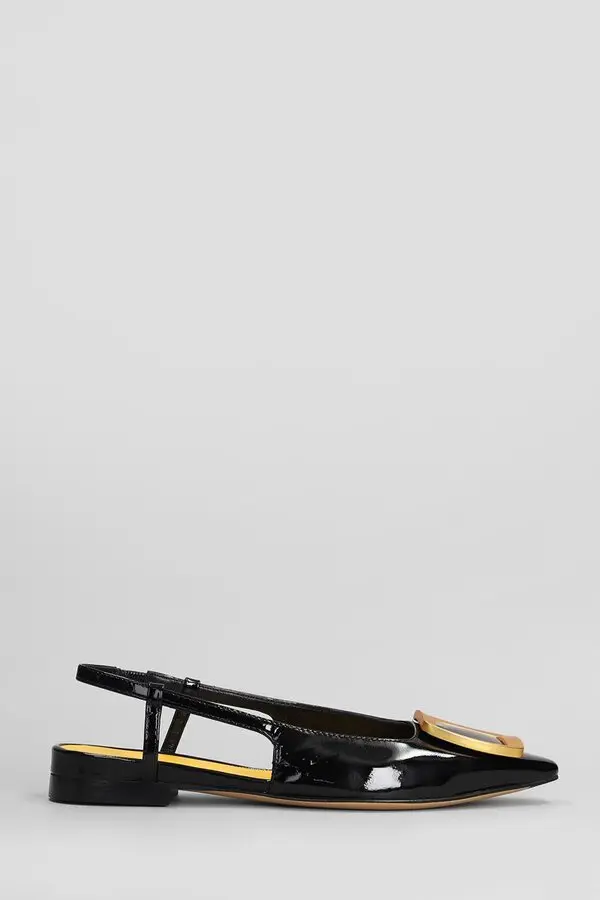 MARA BINI Patent Leather Ballet Flats - Black
