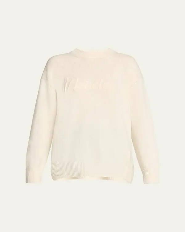 Moncler Wool-cashmere Logo Sweater - White