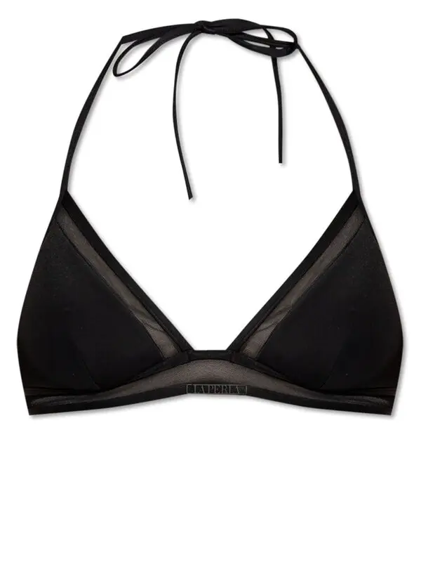 La Perla Logo-plaque Panelled Bikini Top - Black