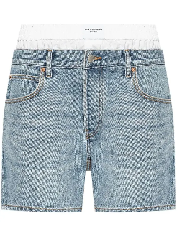 Alexander Wang Layered Denim Shorts - Blue