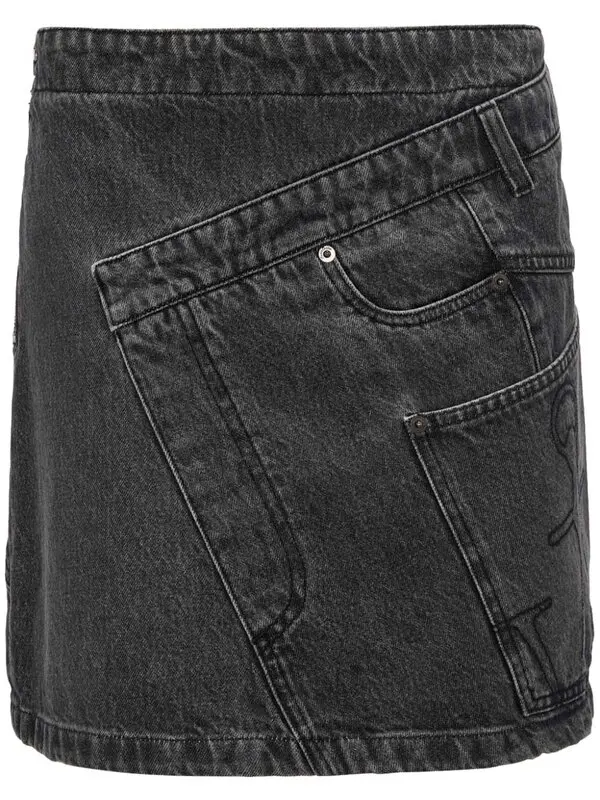 JW Anderson Twisted Denim Mini Skirt - Grey