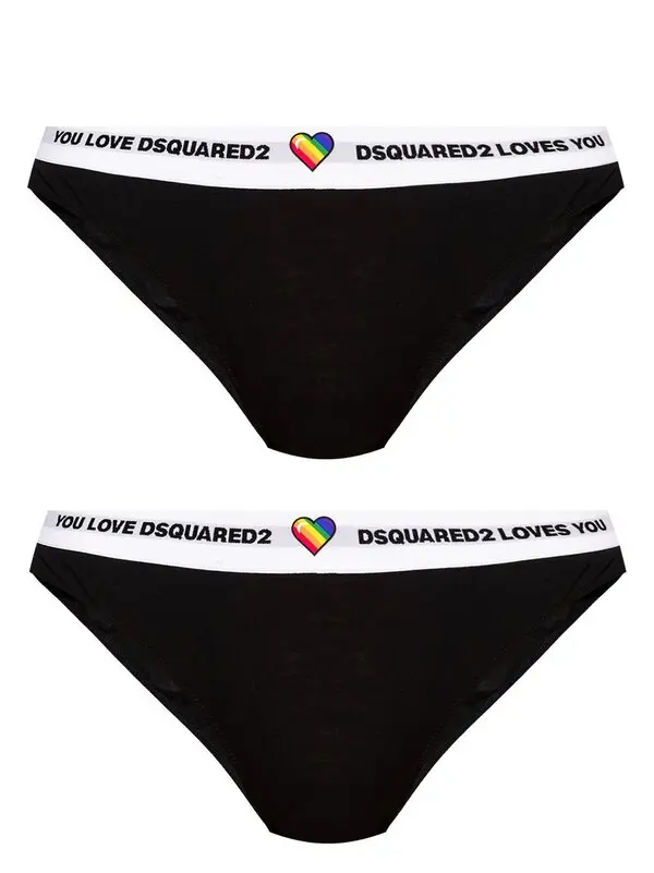 Dsquared2 Logo-waistband Briefs - Black