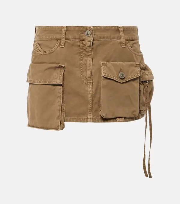 Attico Fay Denim Mini Skirt - Brown
