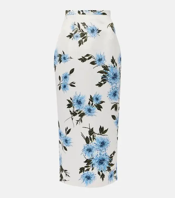 EMILIA WICKSTEAD Lorelei Floral Midi Skirt - Blue