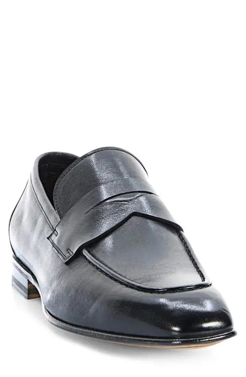 Santoni Gannon Penny Loafer - Black