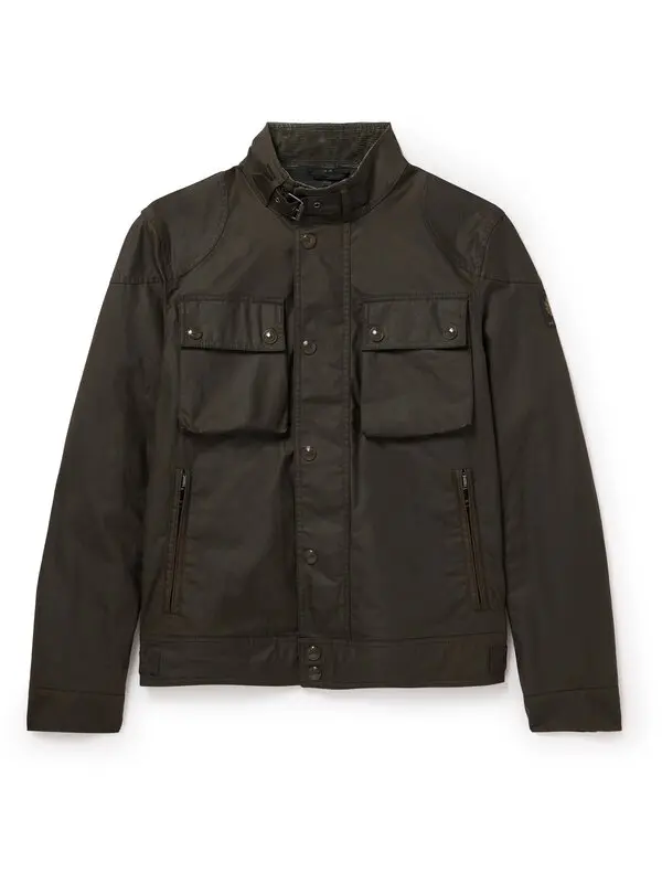 Belstaff Racemaster Logo-AppliquéD Waxed-Cotton Jacket In Brown