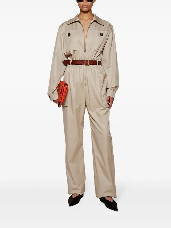 louren trench collar jumpsuit