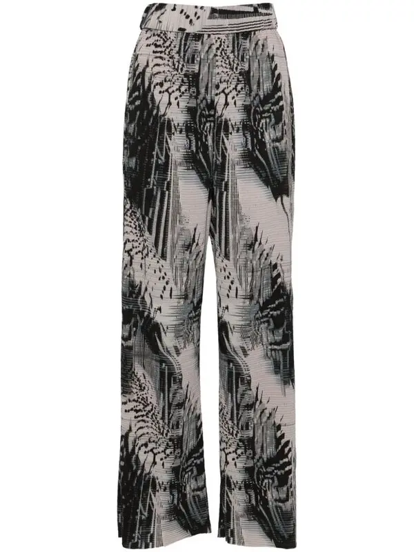 Henrik Vibskov Abstract-print Plissé Trousers - Neutrals